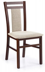 Židle HUBERT (Tmavý ořech / Béžová)
