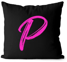 Polštář – písmeno P (Velikost: 40 x 40 cm, Barva: Růžová)