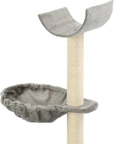 Škrabadlo pro kočky se sisalovými sloupky 105 cm šedé 170623