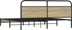 Kovový rám postele bez matrace dub sonoma 183 x 213 cm 3318685