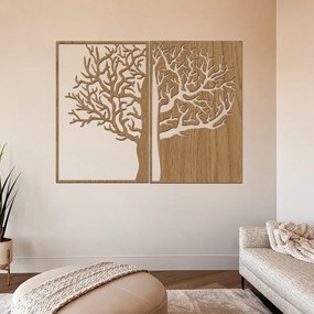 dřevo života Dřevěný strom na zeď DUALITY Barevný vzor: Horský dub, Rozměry (cm): 40x30