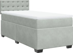 Box spring postel s matrací světle šedá 80 x 200 cm samet 3286174