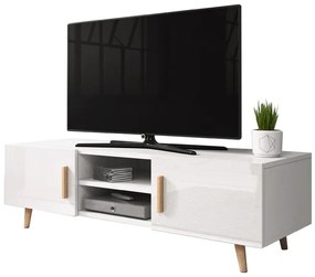 TV stolek/skříňka Santos 2 (bílý lesk + bílá matná). 780491