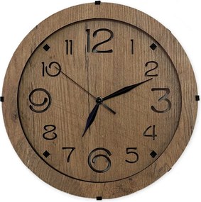 Li-Go Dřevěné hodiny nástěnné "Velké číslice" dub velikost svítidla/hodin: 31 cm