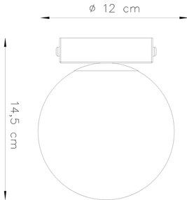 Stropní svítidlo Yoli, 1x bílé skleněné stínítko, w
