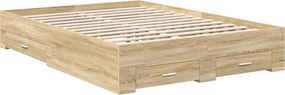 Rám postele s čelo Sonoma dub 140 x 190 cm Kompozitní dřevo 3412375