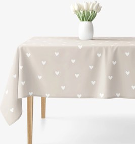 Goldea hranatý ubrus 100% bavlněné plátno - srdíčka na latte 80 x 80 cm
