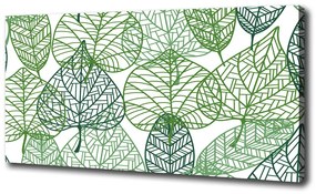 Wallmuralia Moderní obraz canvas na rámu Zelené listí vzor 100x50