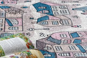 Dětský koberec protiskluzový BAMBINO 61560 béžový / modrý