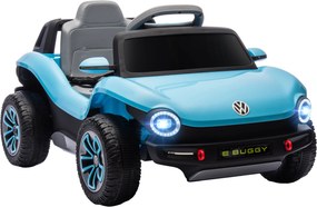 AIYAPLAY Dětské elektrické auto od 3 let Volkswagen E-Buggy 12V s 2,4G dálkovým ovládáním, modrá