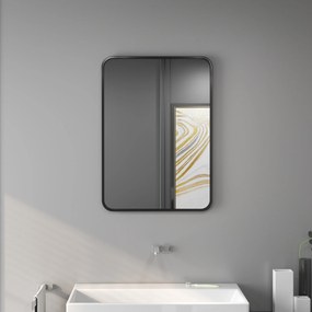 Nástěnné zrcadlo HOMCOM 50x70 cm - Dekorativní zrcadlo s kovovým rámem a snadnou instalací pomocí háčku do obývacího pokoje, předsíně a chodby