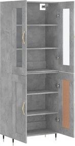 Skříň highboard betonově šedá 69,5x34x180 cm kompozitní dřevo 3198325