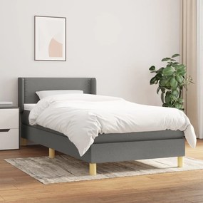 Box spring postel s matrací tmavě šedá 90x190 cm textil 3130154