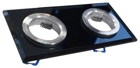 Podhledové svítidlo Glass Square II, 1x skleněné/černé kovové stínítko, b