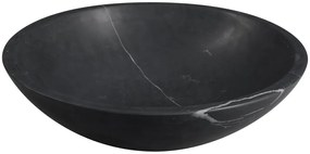 Sapho, BLOK kamenné umyvadlo průměr 40cm, černý Marquin, matný, 2401-35