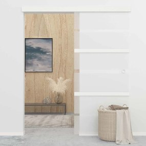 Posuvné dveře ESG sklo a hliník 90 x 205 cm stříbrné 288059