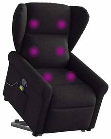 Zvedací masážní polohovací křeslo černé textil 3303386