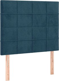 Box spring postel s matrací tmavě modrá 90x190 cm samet 3132655