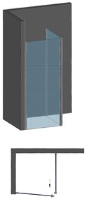 ARTTEC Sprchový kout rohový jednokřídlý MOON A 4 čiré sklo 85 - 90 x 86,5 - 88 x 195 cm