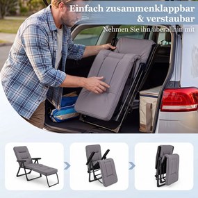 Costway Lehátko zahradní lehátko skládací s tlustým sedákem, nastavitelným
