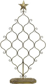 Elegantní kovový stojan na vánoční ozdoby v antik mosazi Vire - 60*13*106 cm