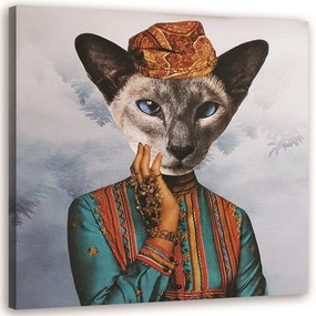 Gario Obraz na plátně Kočka v šatech - Lili Chartrand Rozměry: 30 x 30 cm
