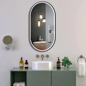 Tutumi Oválné zrcadlo 50x100 cm s vyhříváním a regulovatelným LED osvětlením HOM-02505