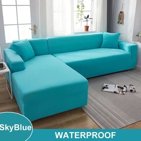 Elastický potah na pohovku či křeslo - voděodolný (3 sedadla) Barva: nebesky modrá