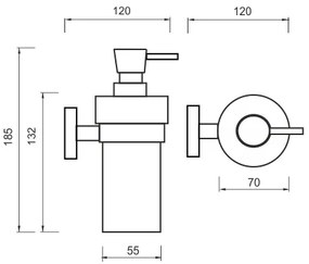 Nástěnný dávkovač tekutého mýdla keramický, pumpička mosaz NIMCO UNIX UN 13031KN-T-26