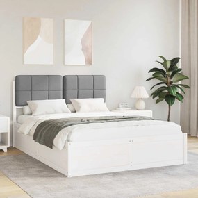 Rám postele s čalouněným čelem s čelo Světle šedá 150 x 200 cm 3398193