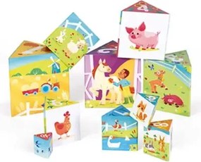 JANOD Skládací pyramida Život na farmě / Skládací pyramida / 10 dílků