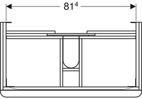 Geberit Smyle Square Koupelnová skříňka pod umyvadlo 88,4 cm, písková šedá 500.354.JL.1