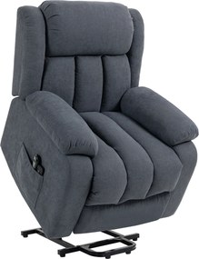 HOMCOM Televizní křeslo s funkcí vstávání, elektrické relaxační křeslo s funkcí ležení, masážní funkcí, 93x91x103 cm, tmavě šedé