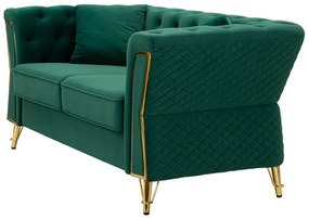 Designová pohovka Washakie 162 cm zelená / zlatá
