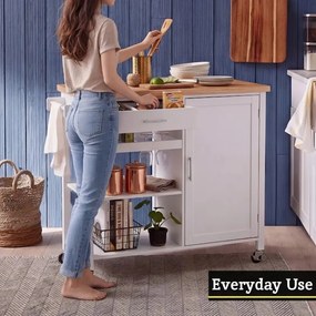 Servírovací stolek na kolečkách z kaučukového dřeva 48x105 cm Frankfurt – Premier Housewares
