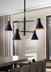 Černo-zlatý závěsný lustr Less pro žárovku 4x E14  - Candellux