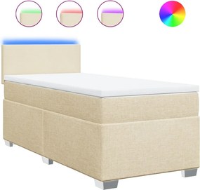 Box spring postel s matrací krémová 80 x 200 cm textil 3288013