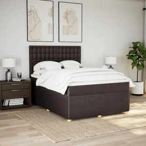 Box spring postel s matrací tmavě hnědá 140x190 cm textil 3292068