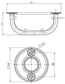Aqualine Aqualine, WHITE LINE polička se sklem 40cm, bílá, 8001