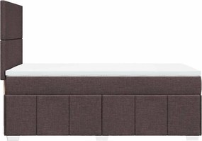 Box spring postel s matrací tmavě hnědá 90x200 cm textil 3291547