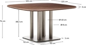 Jídelní stůl v dekoru ořechu 121x121 cm Melvar – Kave Home