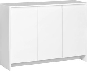 HOMCOM Moderní Kuchyňský Kontejner s 3 Dveřmi, Nastavitelnými Policemi a Tlumeným Zavíráním 120x35x85 cm Bílý | Aosom