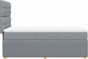Box spring postel s matrací světle šedý 100 x 200 cm textil 3291974