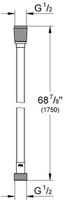 Grohe Silverflex - Sprchová hadice Twistfree 1750, Hard Graphite 28388A00