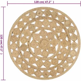 Ručně vyrobený koberec ze splétané juty 120 cm 133711