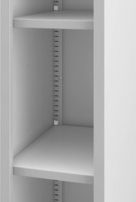 Úzký kovový regál, archivační na dokumenty šedý: TIM 250 x 1850 x 400 mm