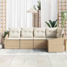 Set pohovek 5 ks Béžová polyratan 3346721