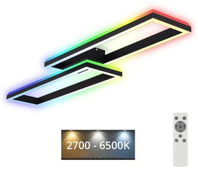 Brilo Brilo - LED RGBW Stmívatelný přisazený lustr FRAME 2xLED/21W/230V 2700-6500K+ DO BL1266