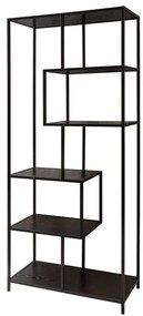 Invicta Kovová knihovna SLIM LINE 185x77 černá cm 42021