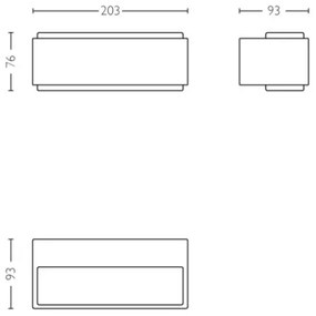 Venkovní nástěnné LED svítidlo Philips Stratosphere 16487/93/P0 9W 2700K teplá bílá IP44